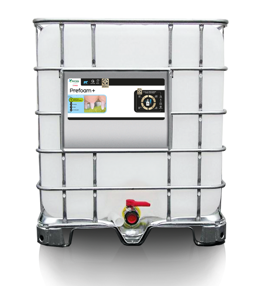 Prefoam 1000 kg. Desinficerende skum til før malkning.